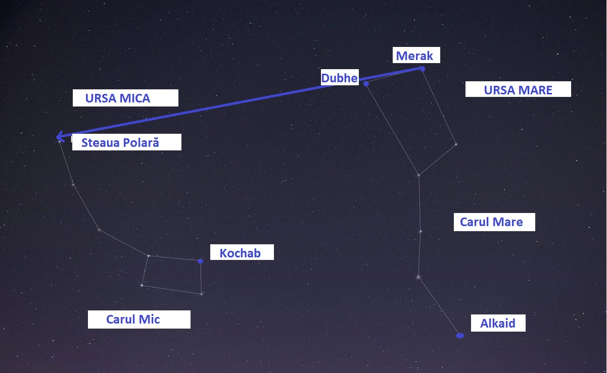 Cum să găseşti pe cer Carul Mare, Carul Mic şi Steaua Polară | Unica.ro
